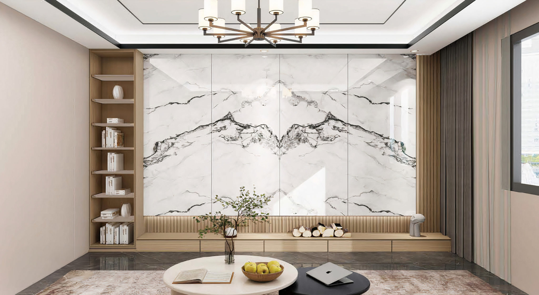 PET 3D Marble(190x150 cm/ panel)total 4 panel | Luceo